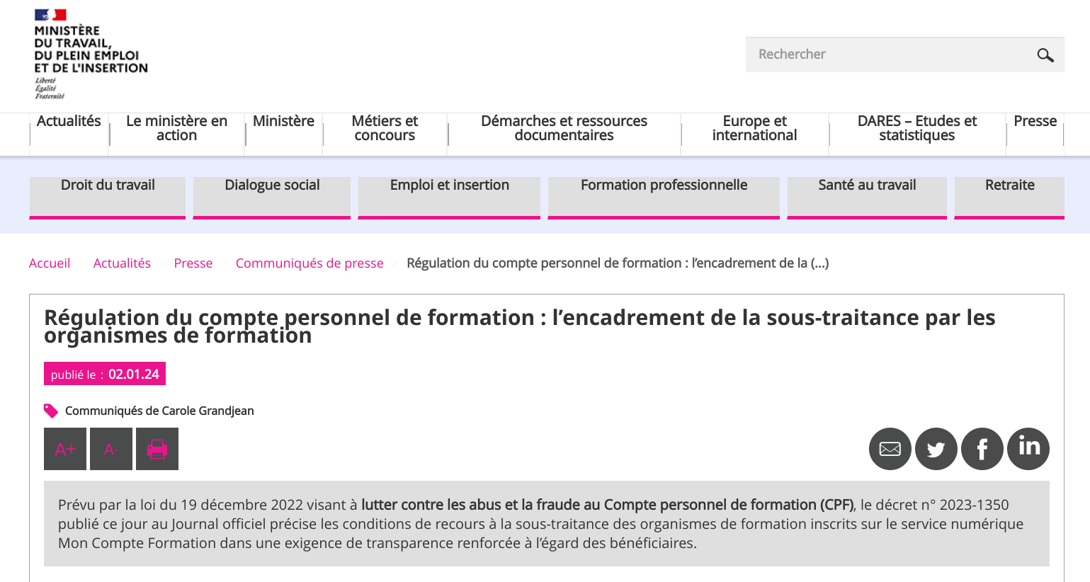 Nouvelle Réglementation du CPF : Encadrement de la Sous-Traitance dans la Formation ...